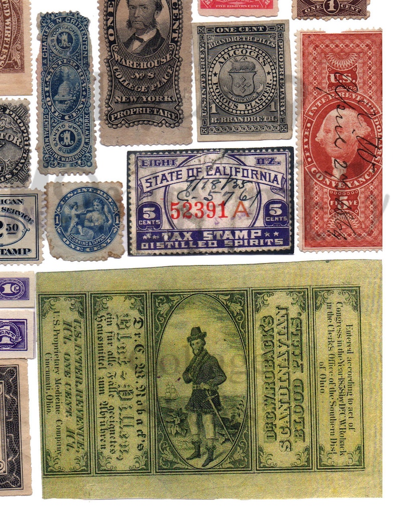 Revenue Stamps Number 1 Digital Download Collage Sheet - Etsy