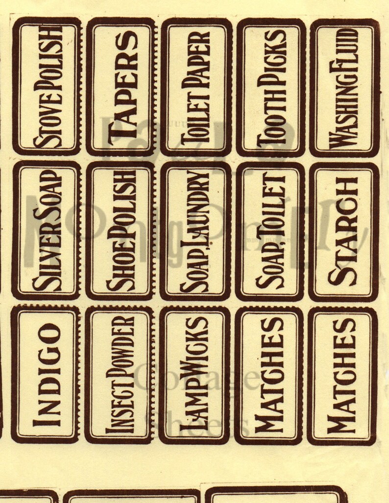 Vintage Hardware Store Drawer Labels Digital Download Collage Sheet - Etsy