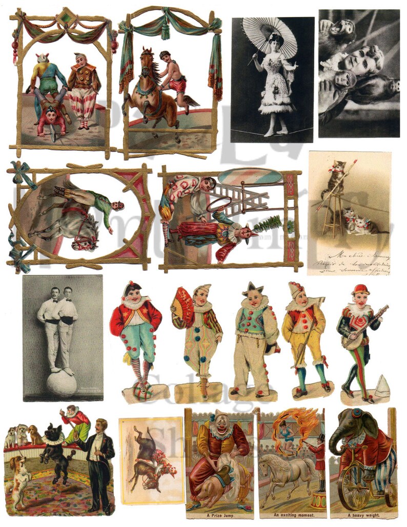 Circus Stuff #2 Digital Download Collage Sheet - Etsy
