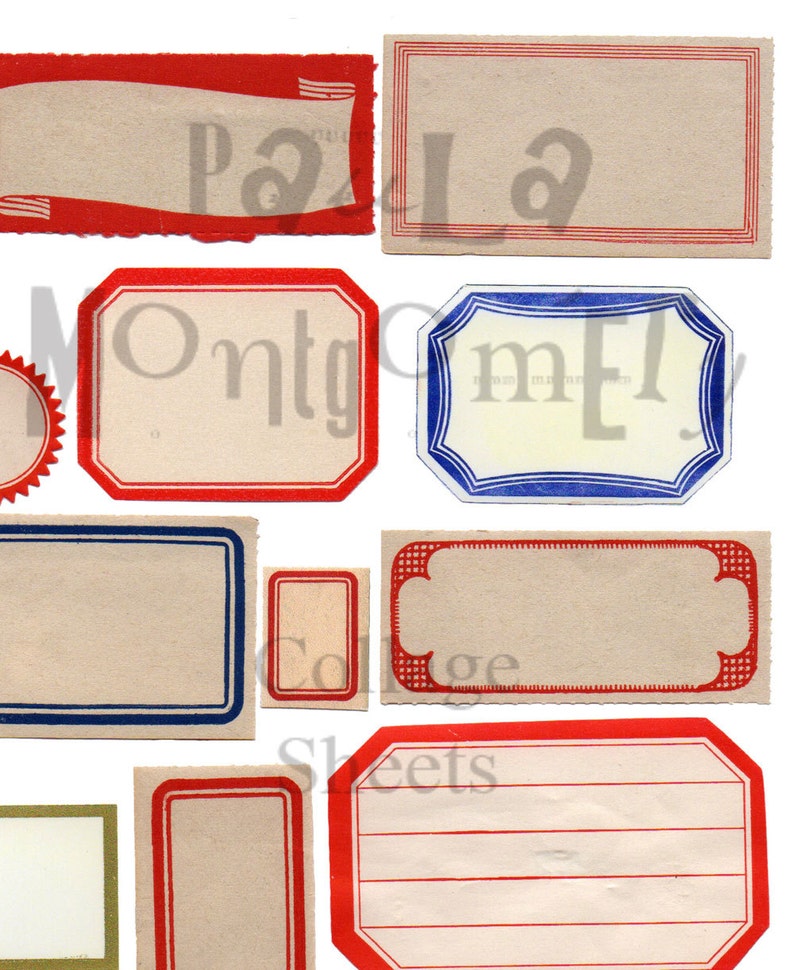 Blank Label Stuff Number 1 Digital Download Collage Sheet - Etsy