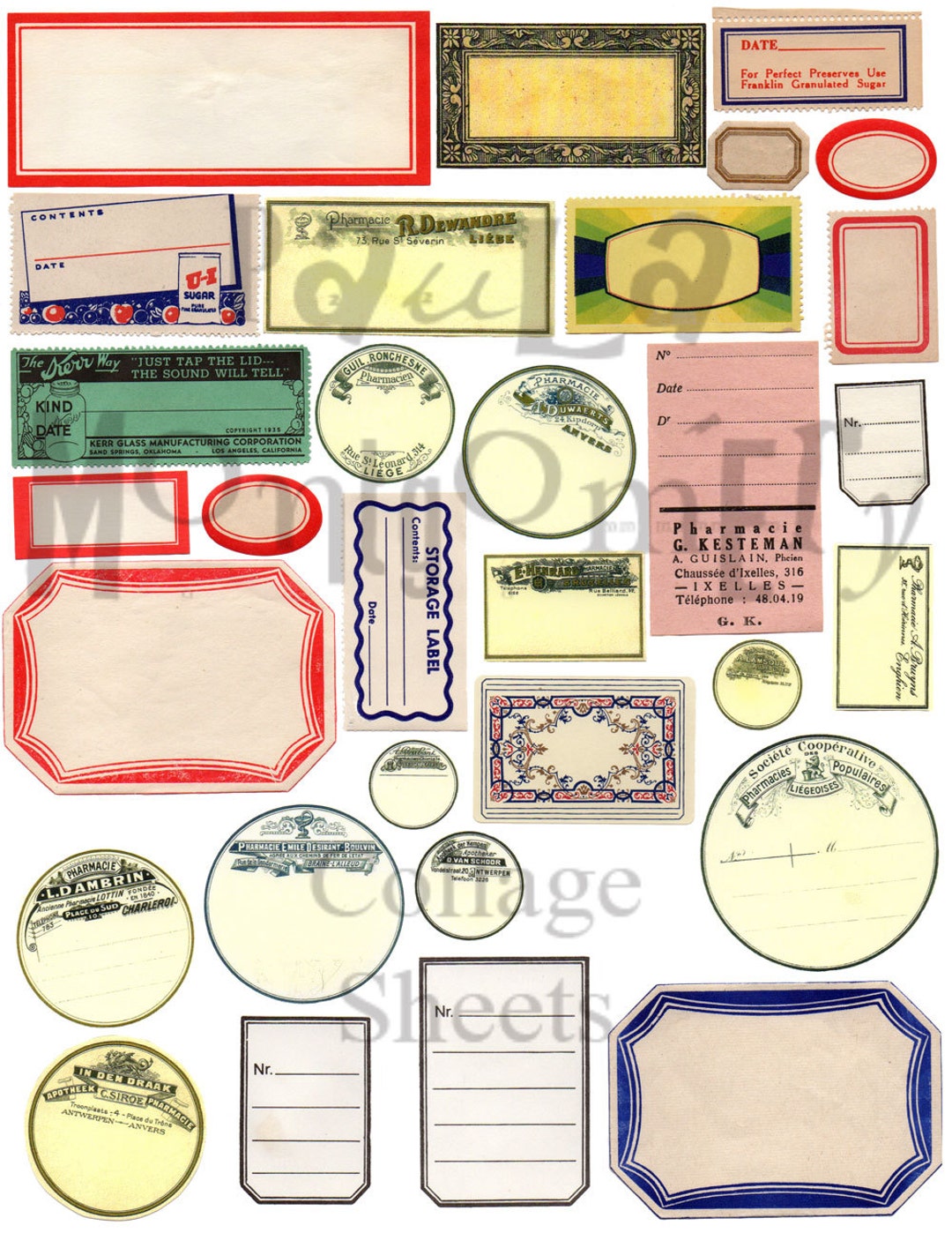 Blank Label Stuff Number 2 Digital Download Collage Sheet - Etsy