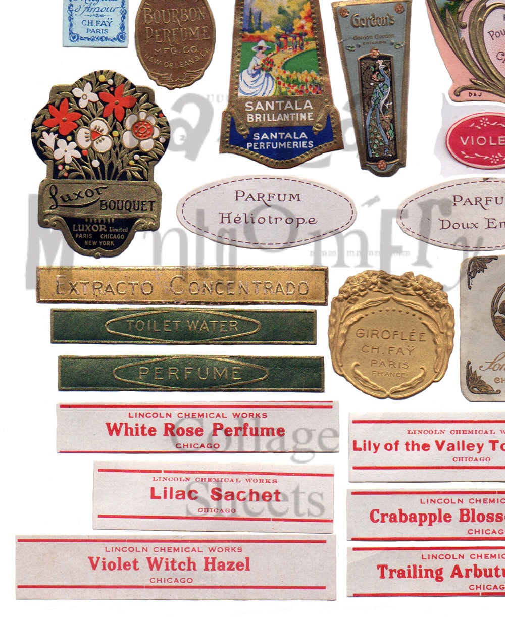 Perfume Labels Number 1 Digital Download Collage Sheet - Etsy