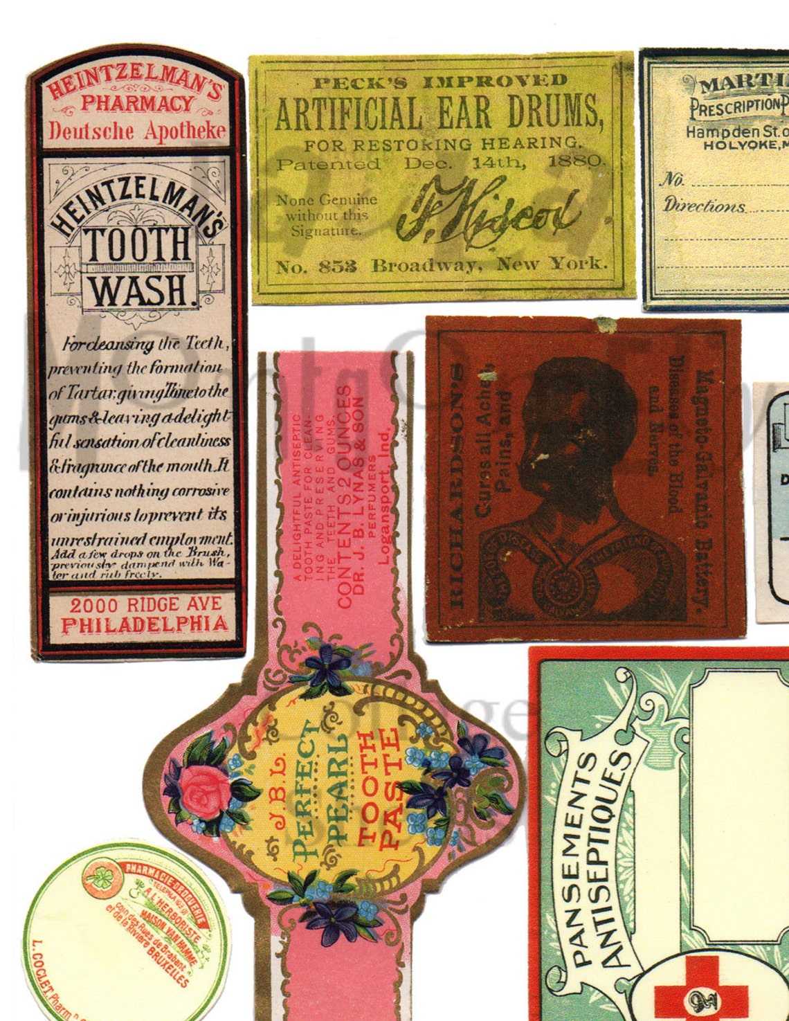 Vintage Medical Labels Number 1 Digital Download Collage Sheet - Etsy