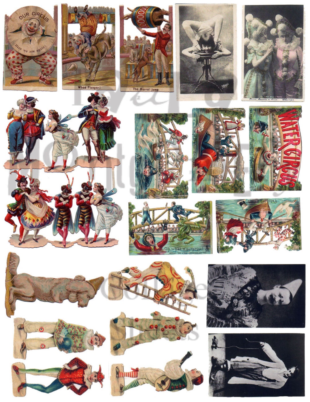 Circus Stuff #1 Digital Download Collage Sheet - Etsy