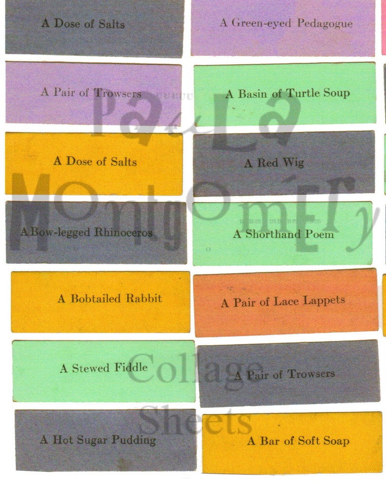 Strange British Colored Words Number 2 Digital Download Collage Sheet ...