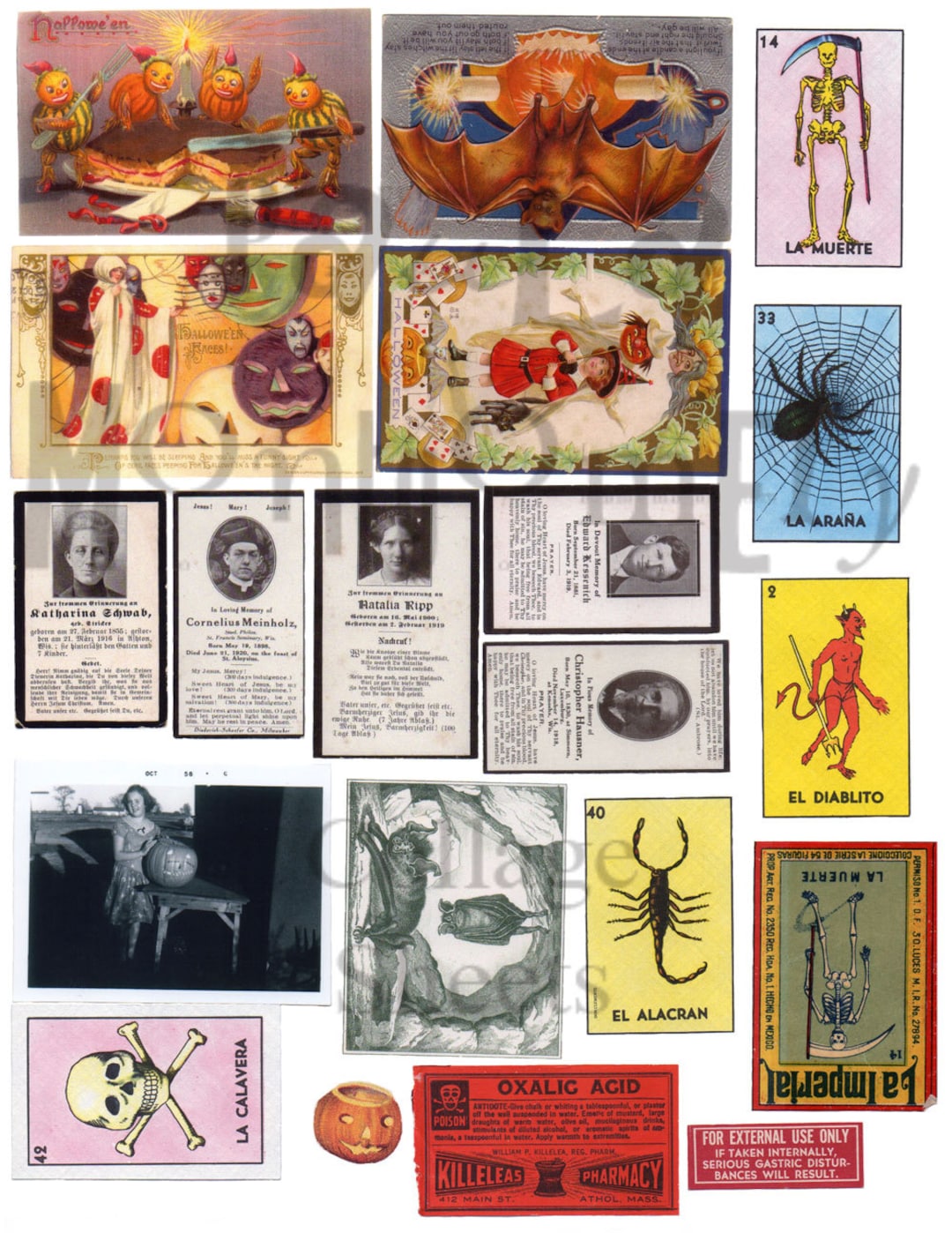 Halloween Stuff Number 5 Digital Download Collage Sheet - Etsy