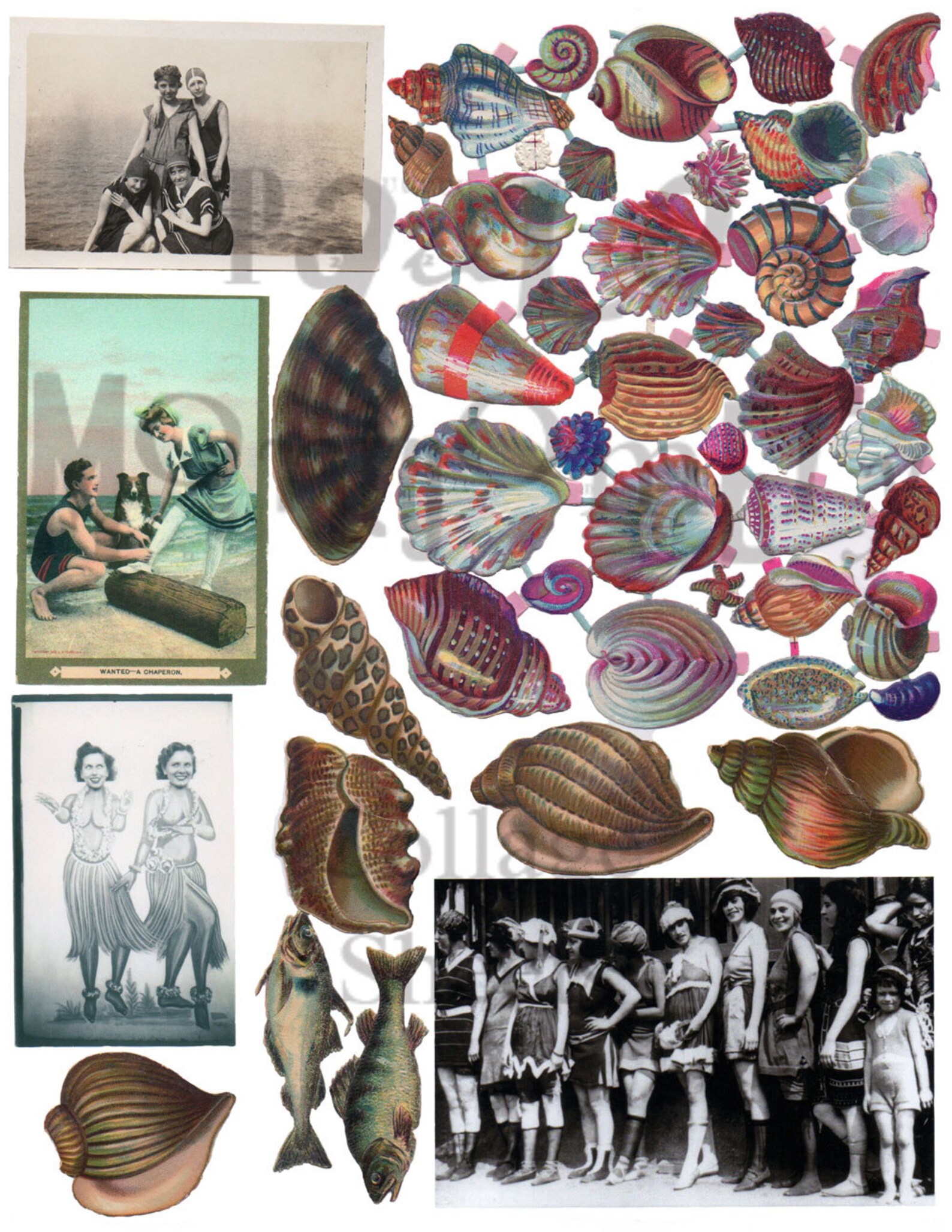 By the Sea Number 1 Digital Download Collage Sheet - Etsy
