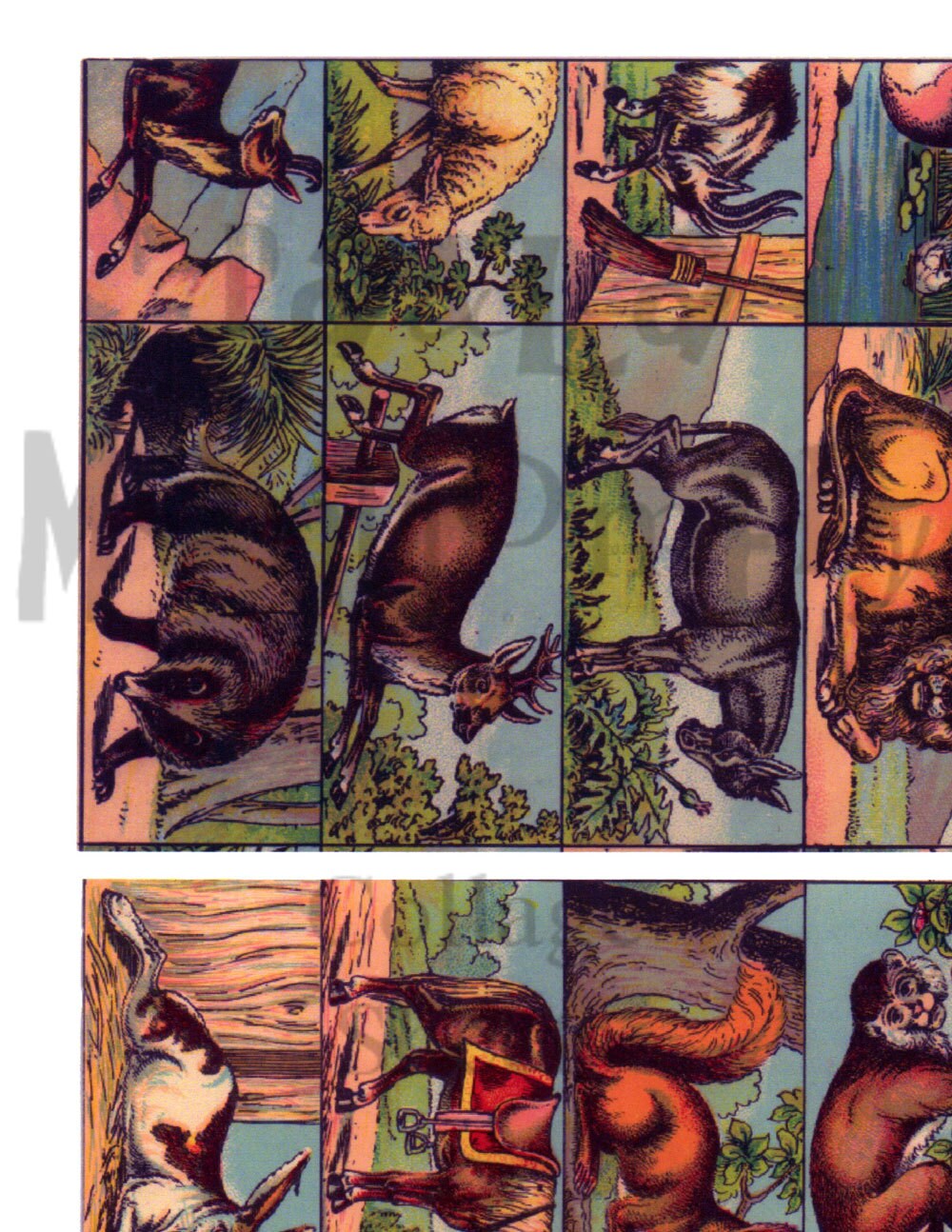 French Game Animal Pieces Digital Download Collage Sheet - Etsy