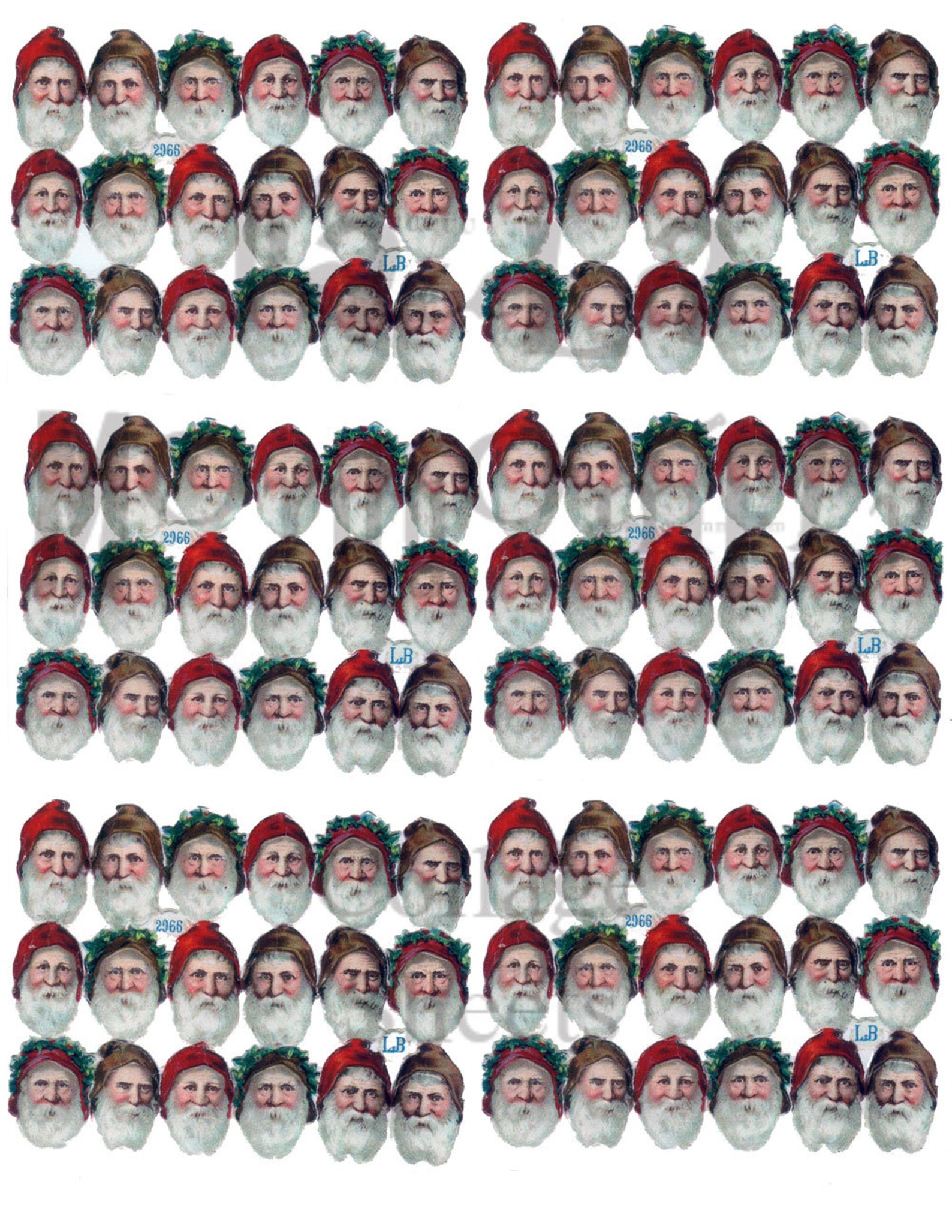 Santa Heads Digital Download Collage Sheet - Etsy
