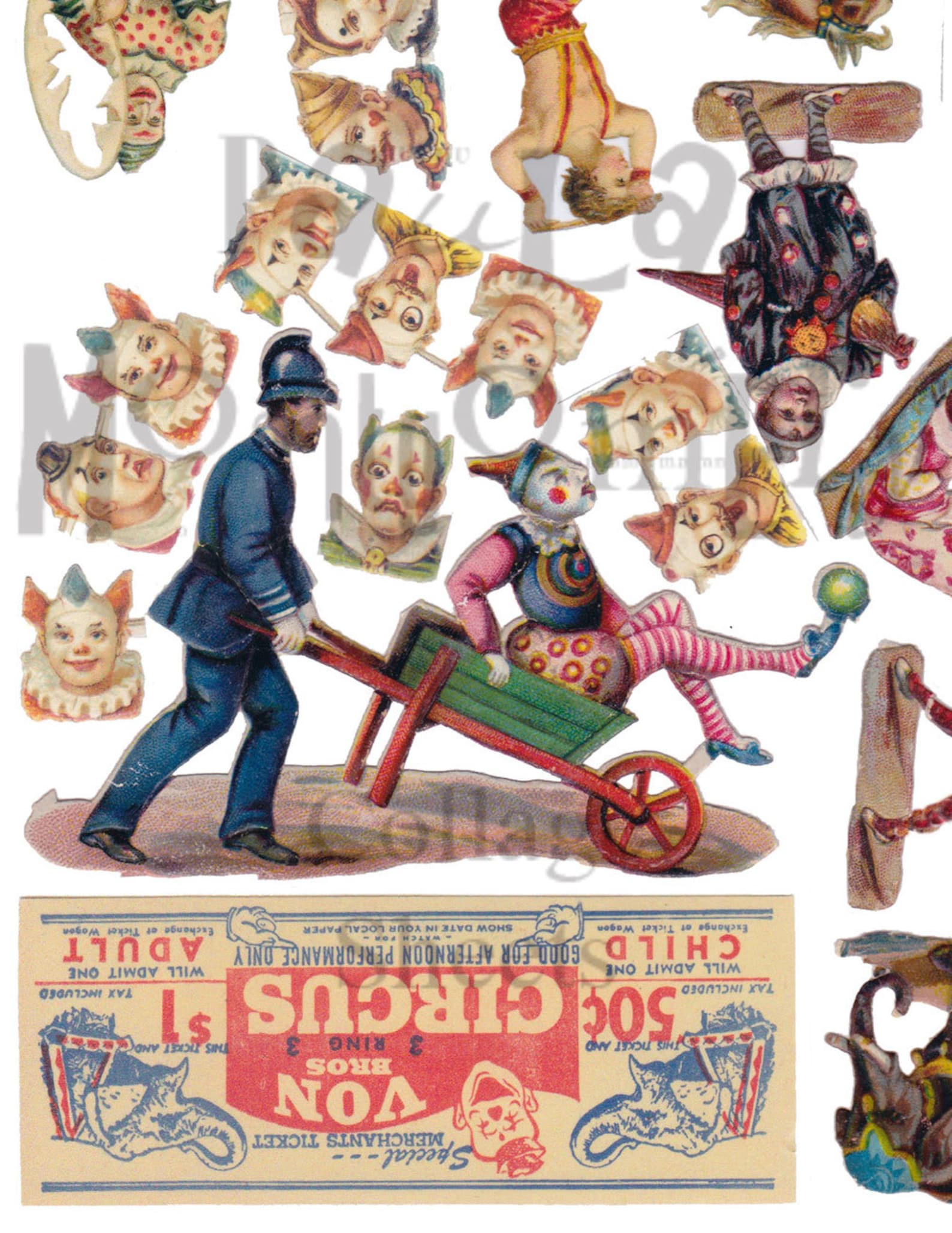 Circus Stuff #3 Digital Download Collage Sheet - Etsy