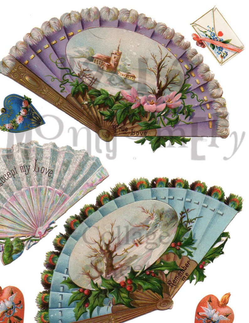 Valentine Fans Digital Download Collage Sheet - Etsy