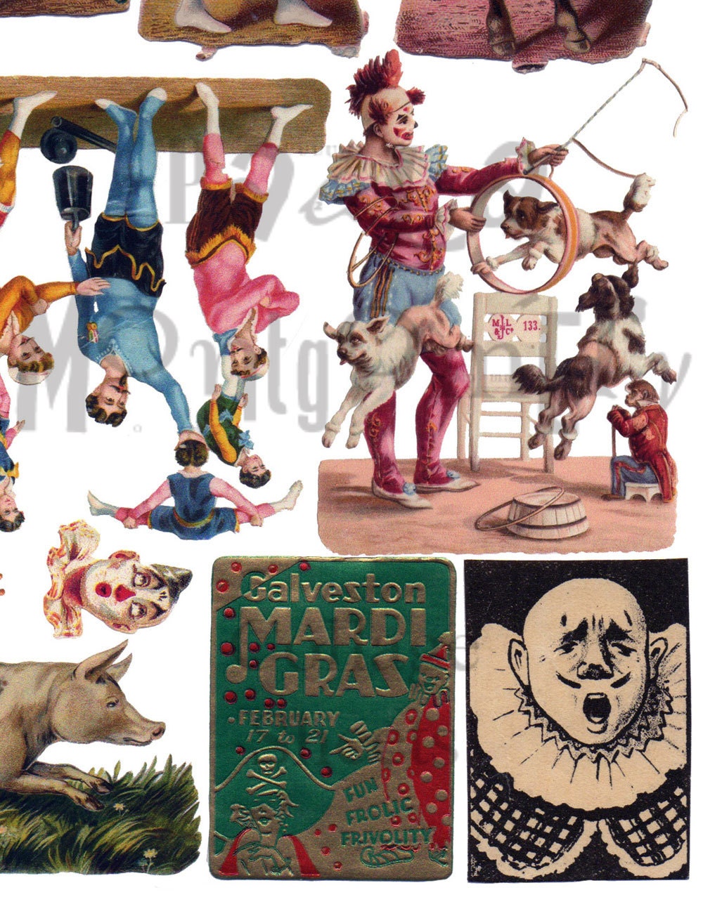 Circus Stuff #4 Digital Download Collage Sheet - Etsy