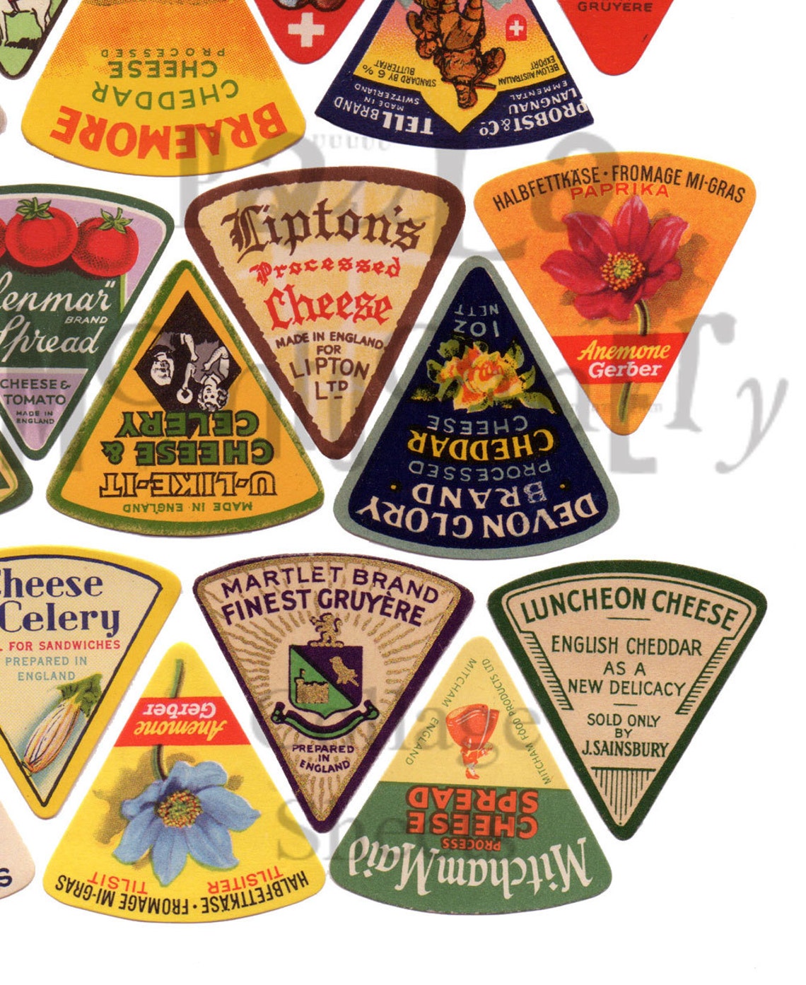 Cheese Labels Digital Download Collage Sheet - Etsy