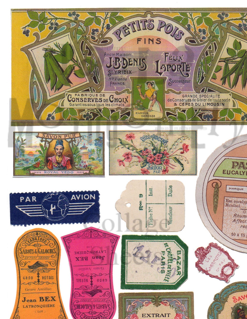 French Stuff Number 1 Digital Download Collage Sheet - Etsy
