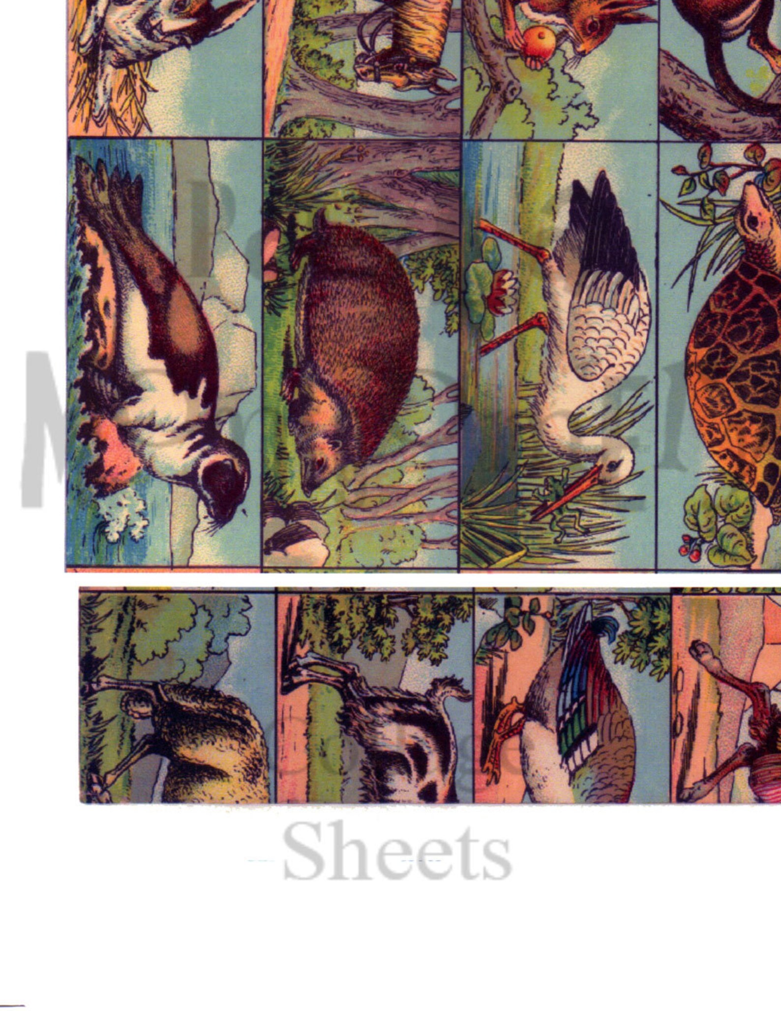 French Game Animal Pieces Digital Download Collage Sheet - Etsy