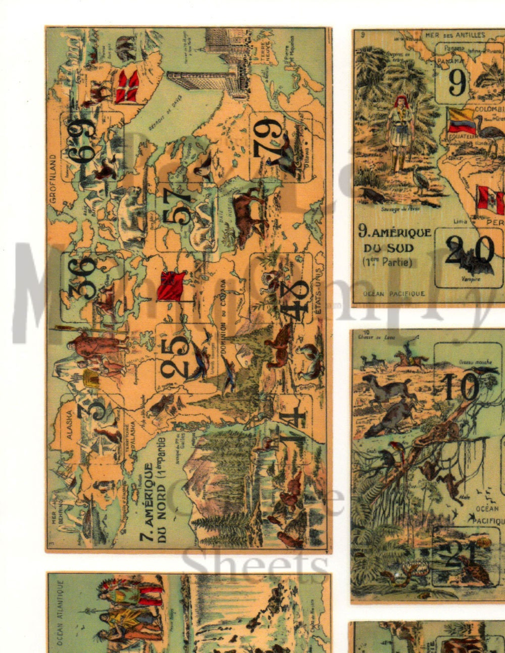 French Game Maps 7-12 Digital Download Collage Sheet - Etsy