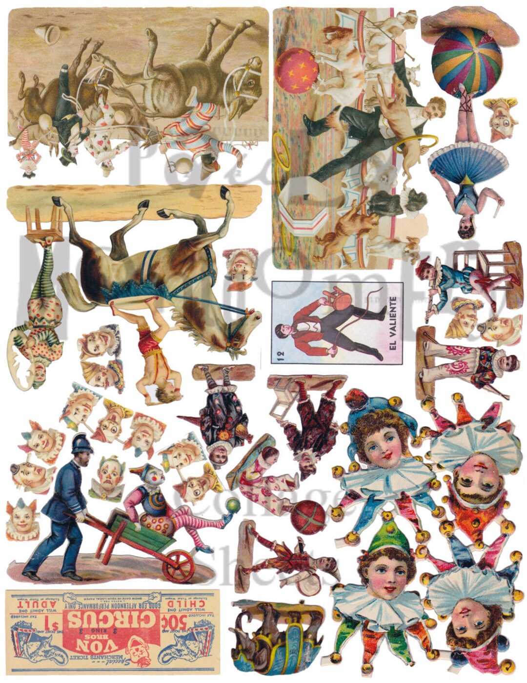 Circus Stuff #3 Digital Download Collage Sheet - Etsy