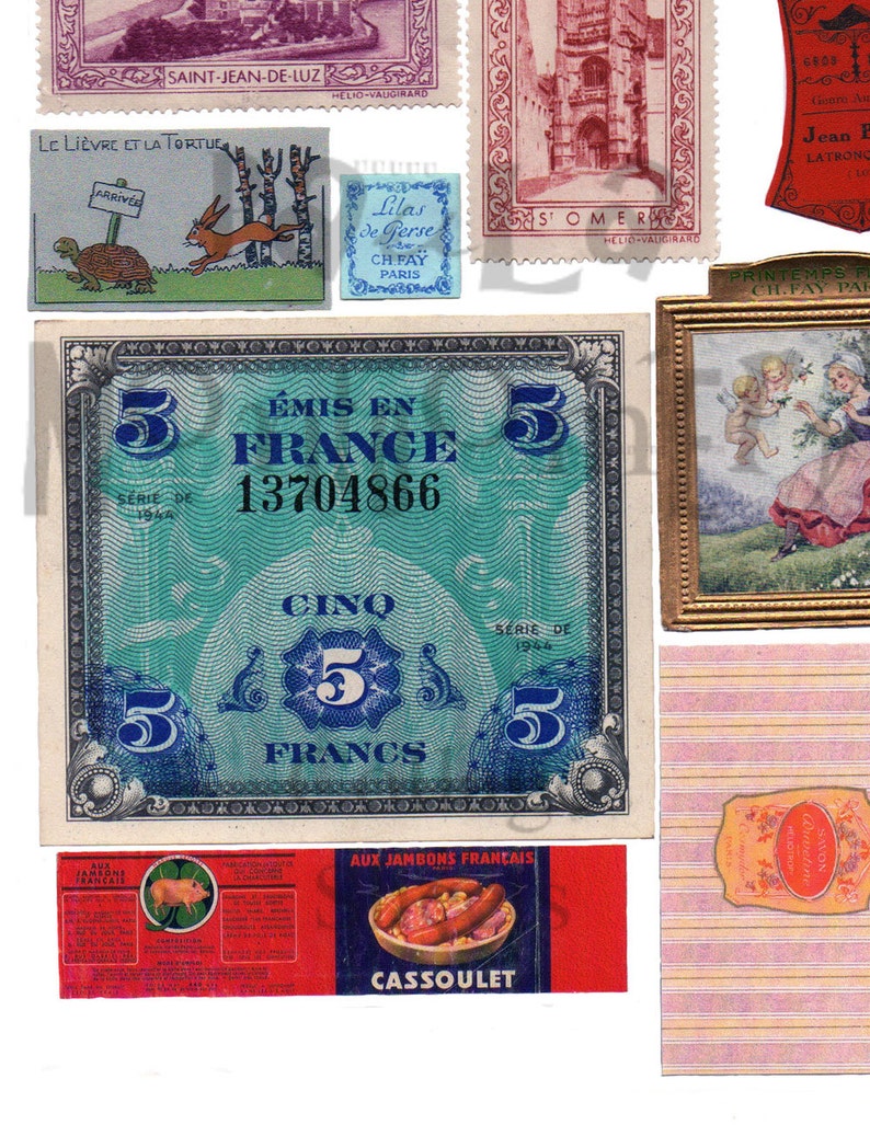 French Stuff Number 3 Digital Download Collage Sheet - Etsy
