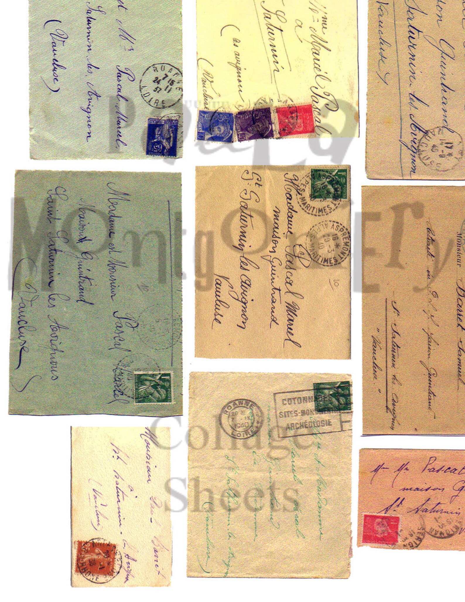 Tiny Envelopes Number 1 Digital Download Collage Sheet - Etsy