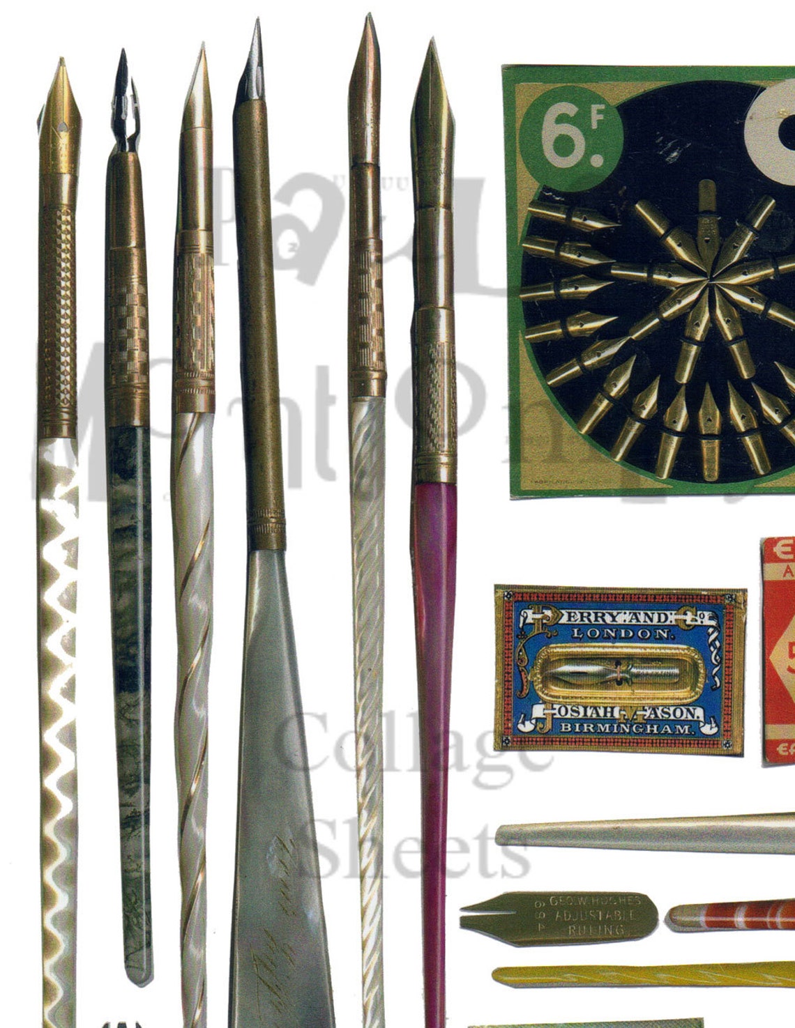 Pen & Ink Stuff Number 1 Digital Download Collage Sheet - Etsy