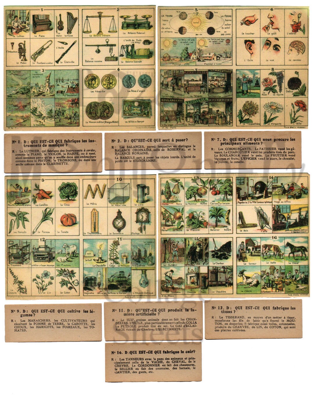 French Game #1 Digital Download Collage Sheet - Etsy