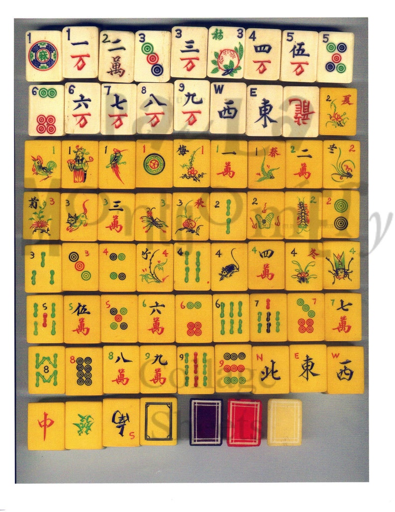 Vintage Asian Game Pieces #2 Digital Download Collage Sheet - Etsy