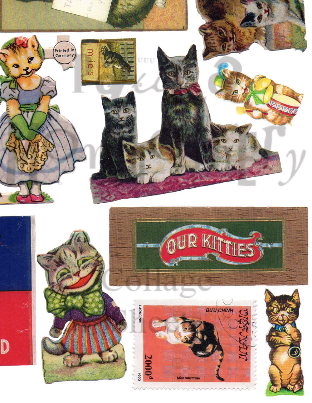 Vintage Cat Stuff Number 1 Digital Download Collage Sheet - Etsy
