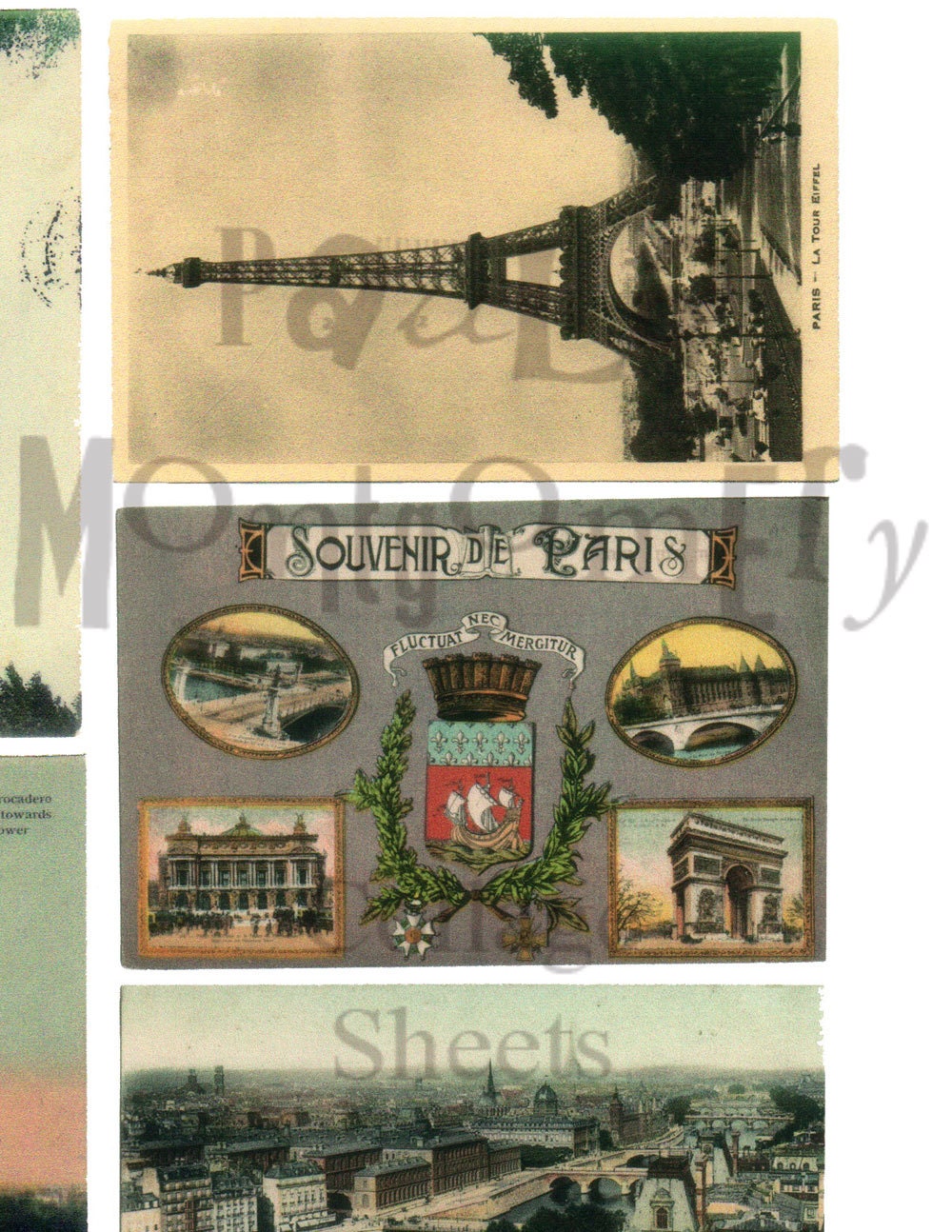 Vintage Paris Souvenir Postcards Number 2 Digital Download Collage ...