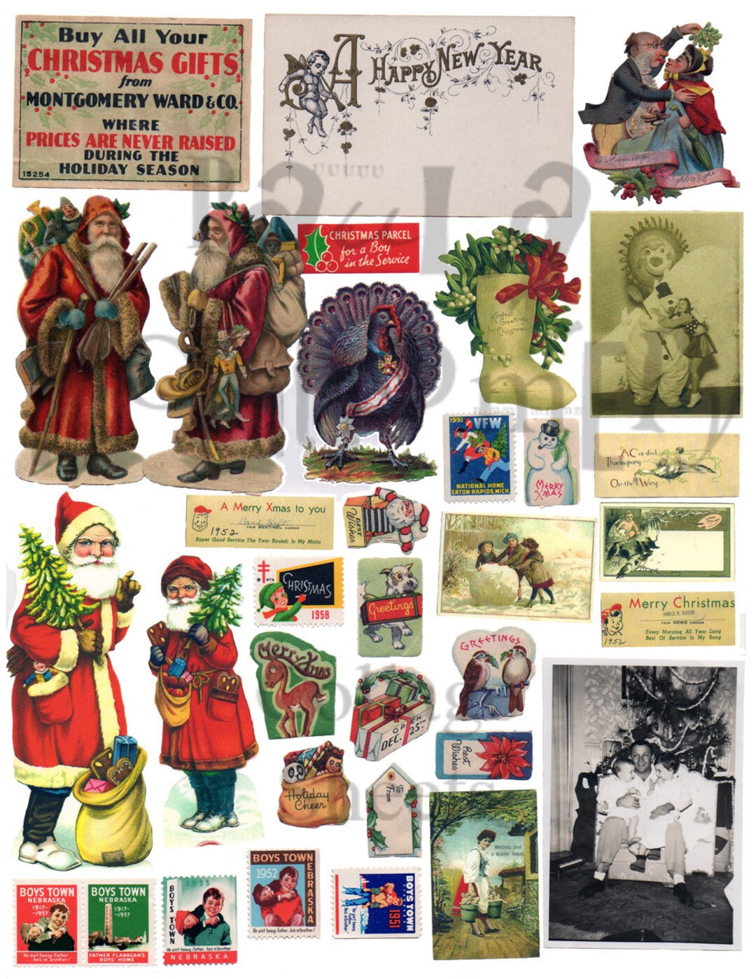 Christmas Stuff Number 2 Digital Download Collage Sheet - Etsy