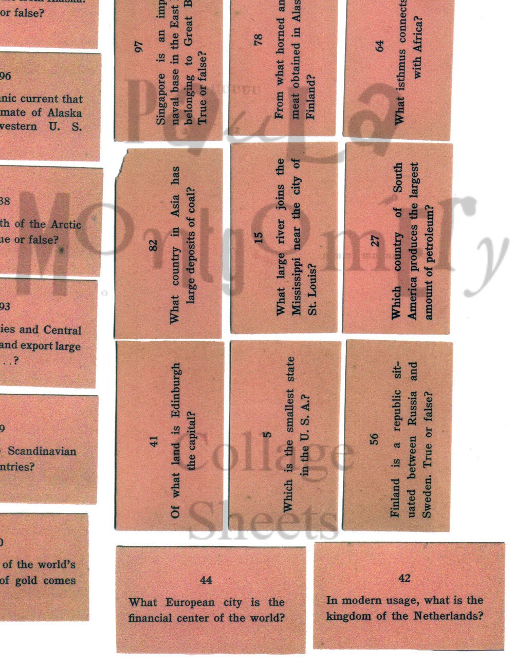 Geography Questions Game Cards Digital Download Collage Sheet - Etsy