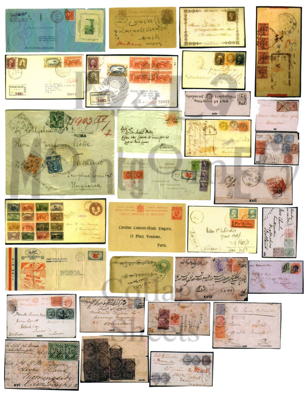 Tiny Envelopes Number 2 Digital Download Collage Sheet - Etsy