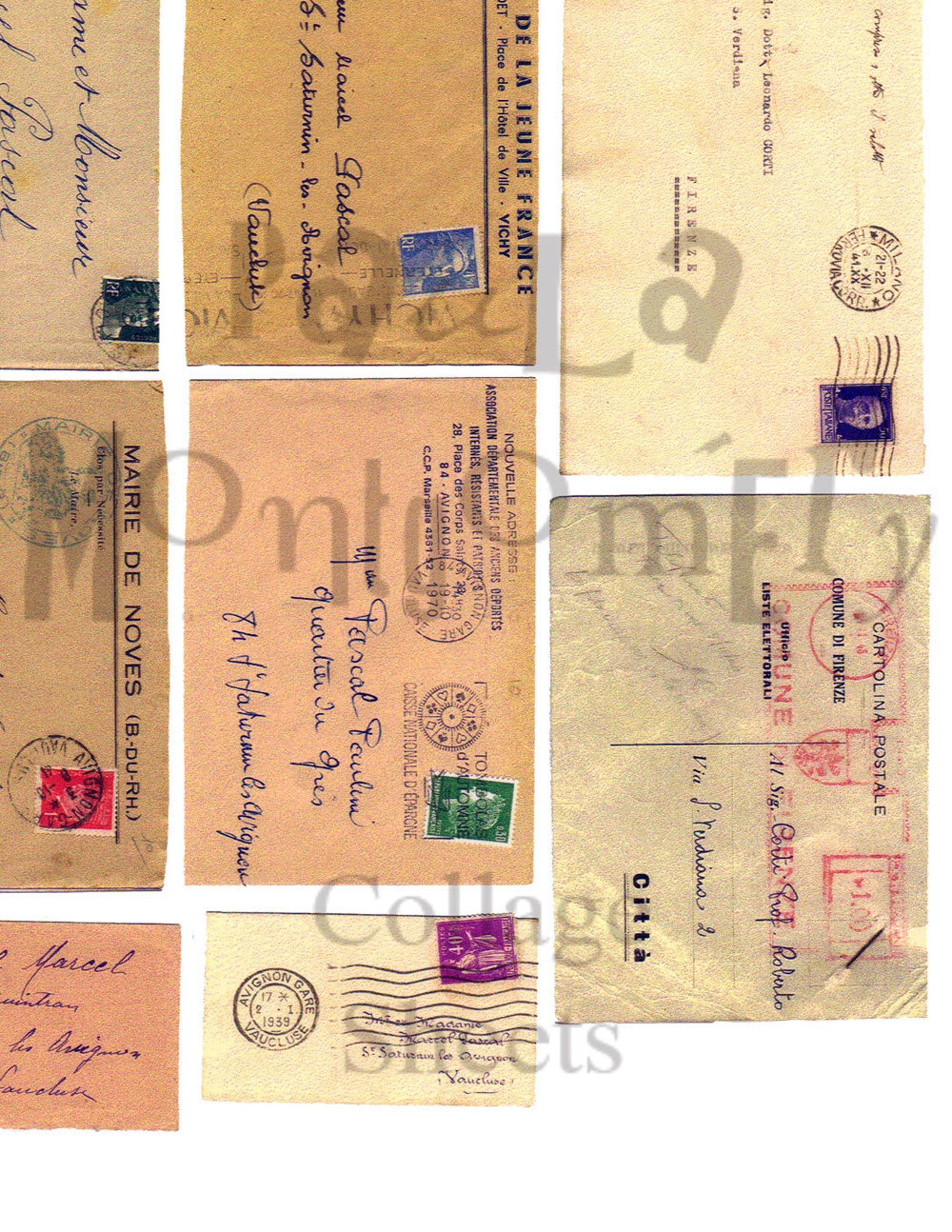 Tiny Envelopes Number 1 Digital Download Collage Sheet - Etsy