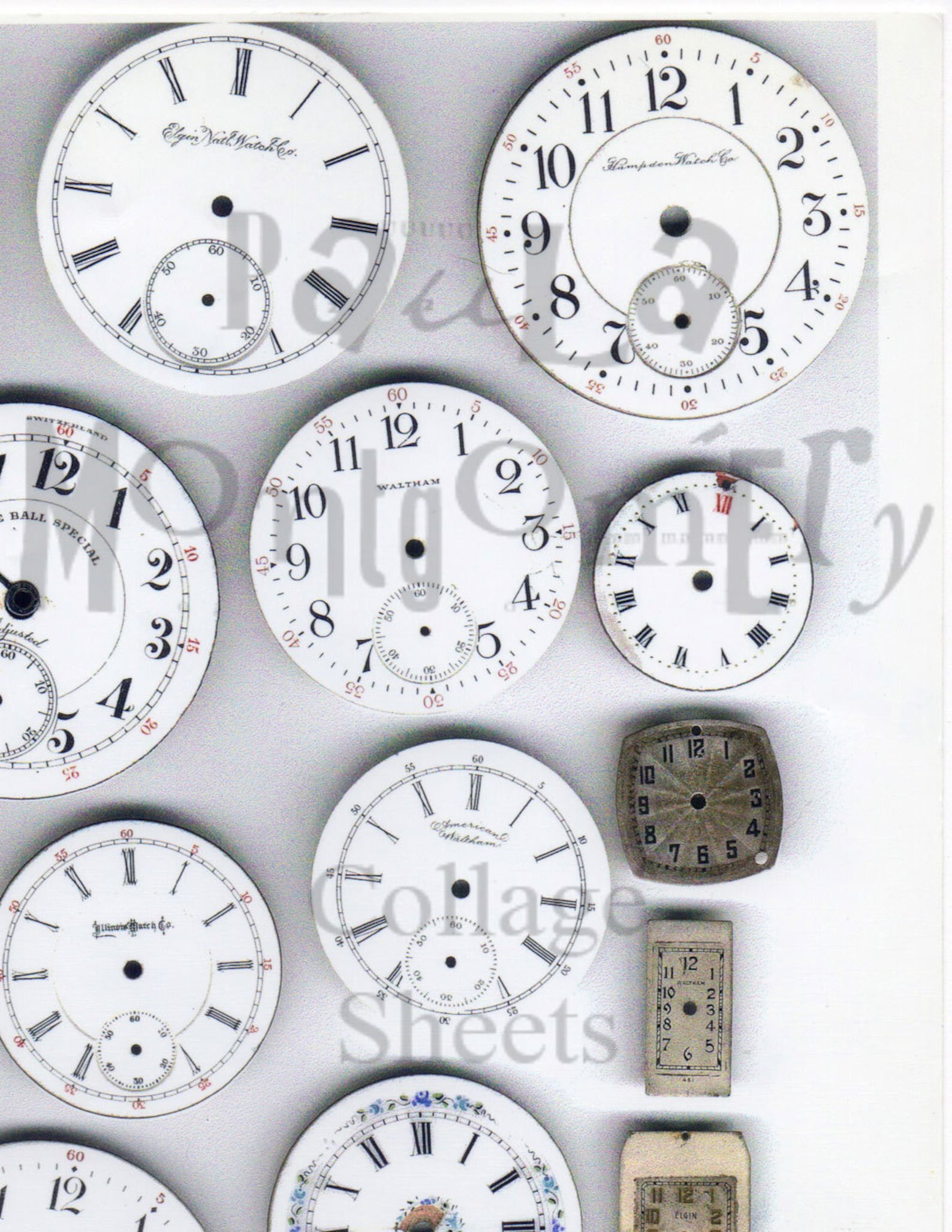 Vintage Watch Faces Digital Download Collage Sheet - Etsy