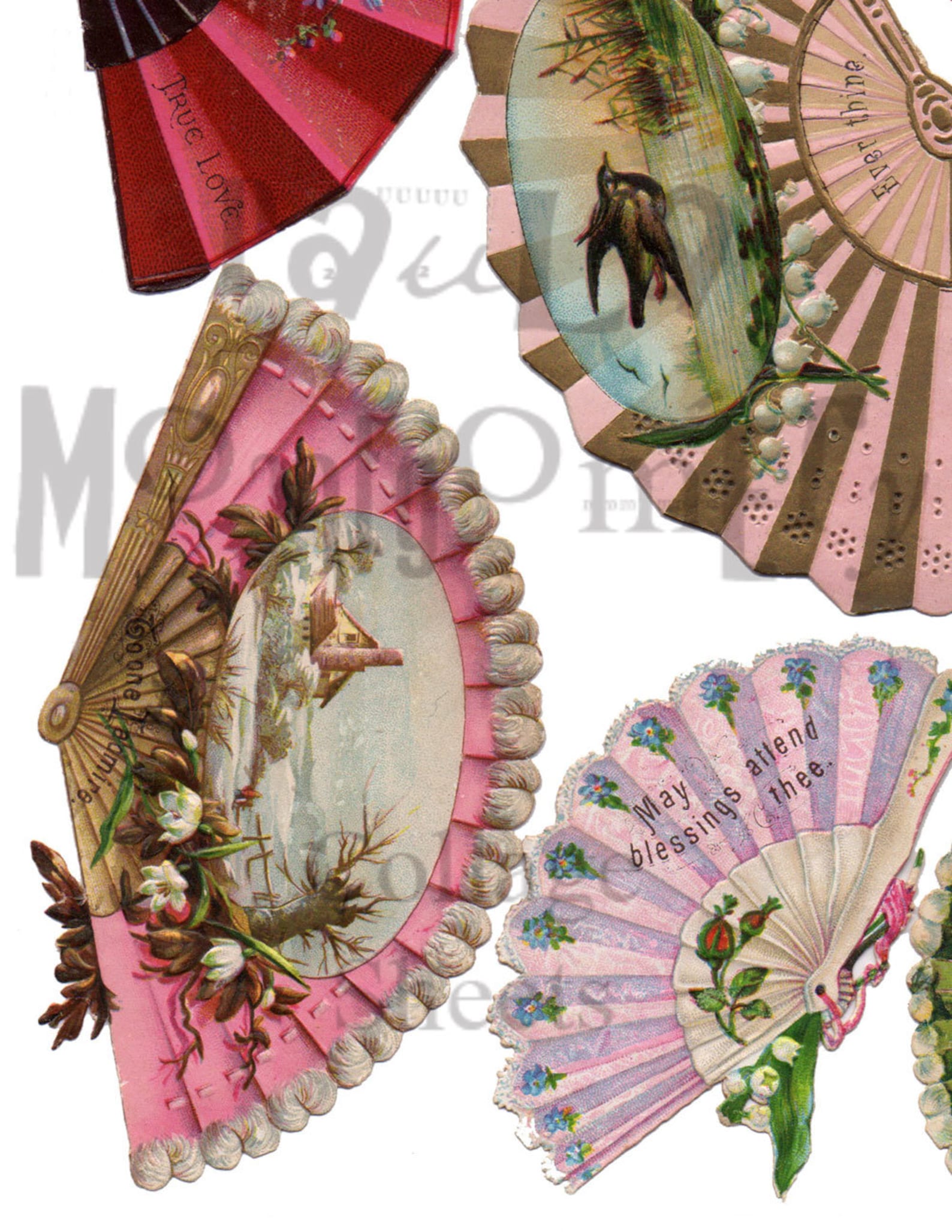 Valentine Fans Digital Download Collage Sheet - Etsy