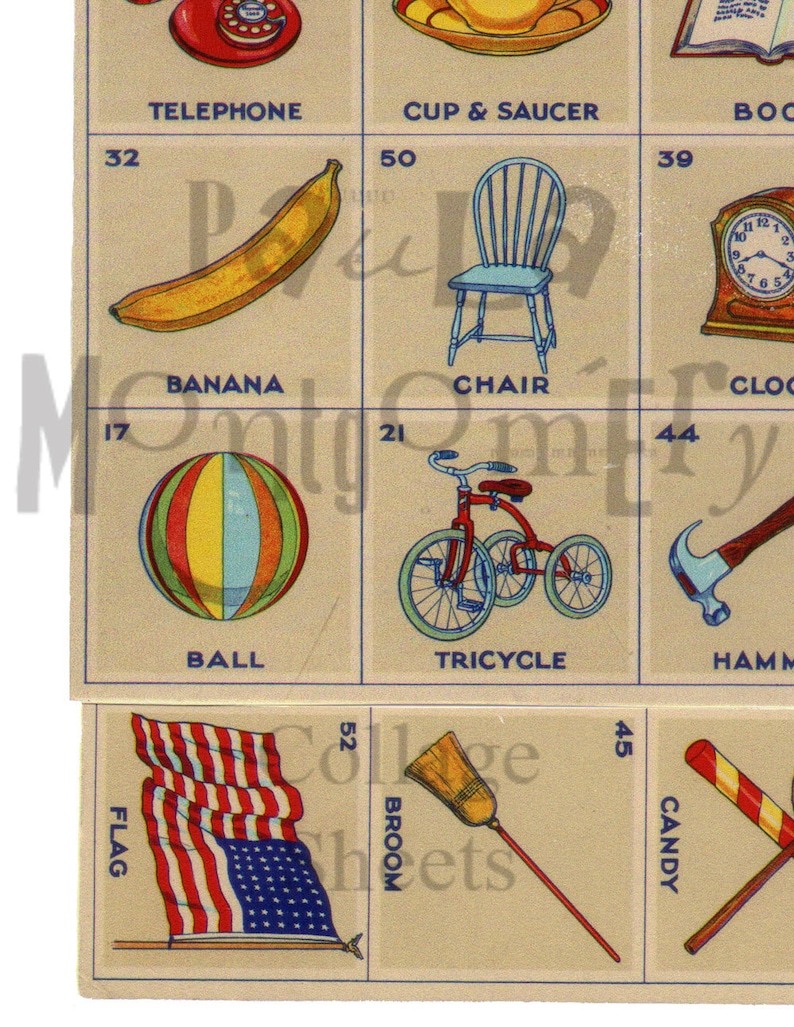 Vintage Children's Word Game Digital Download Collage Sheet - Etsy