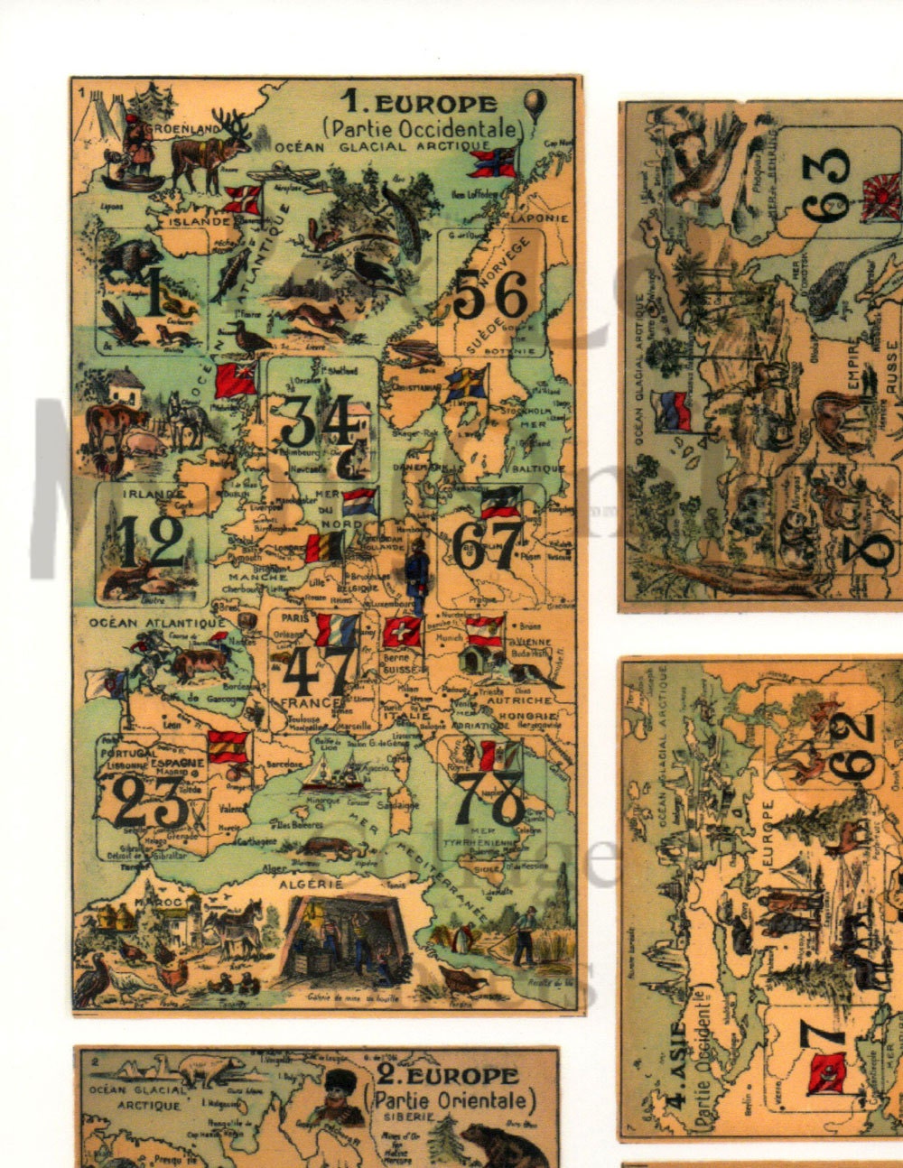 French Game Maps 1-6 Digital Download Collage Sheet - Etsy