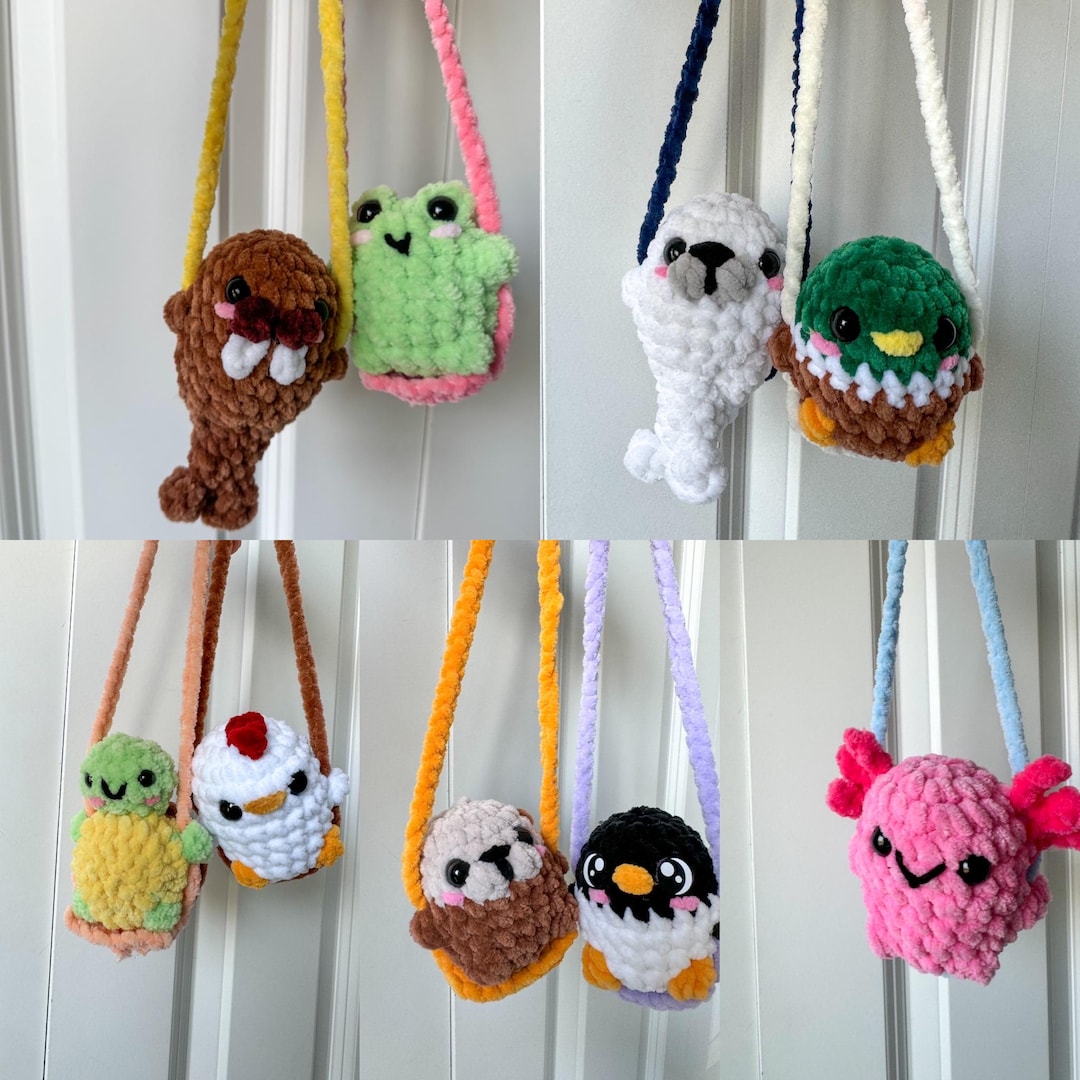 Animal on Swing Plushie | Custom | Stuffed Toy | Decor | Amigurumi ...
