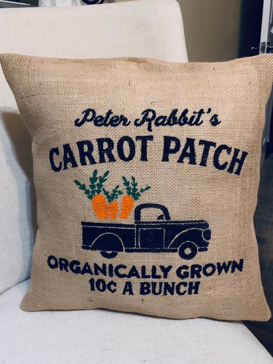 Peter Rabbit's Carrot Truck Easter Pillow Cover, Throw Pillow, 18x18 ...