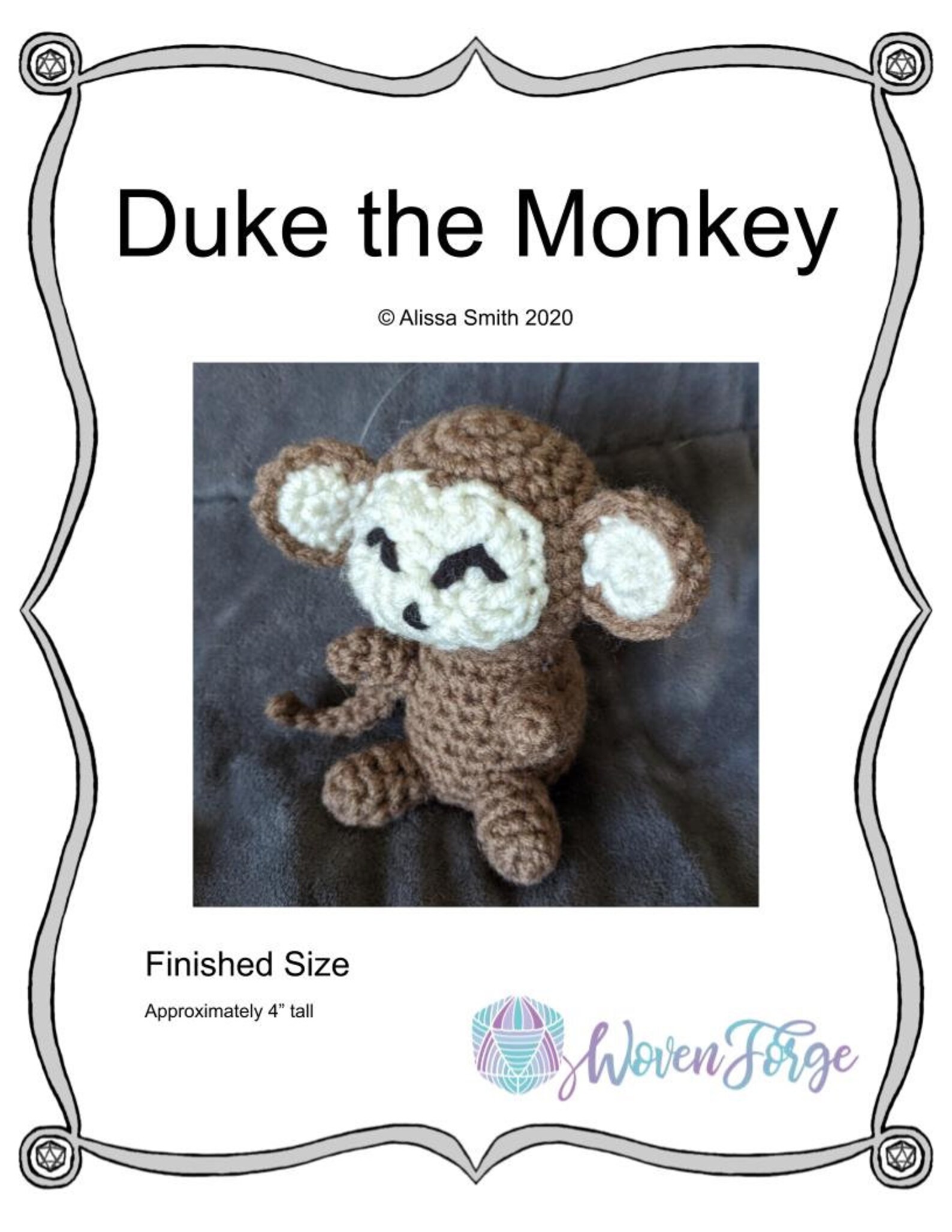 Duke the Monkey | Crochet Amigurumi | Pattern PDF | Animal - Etsy