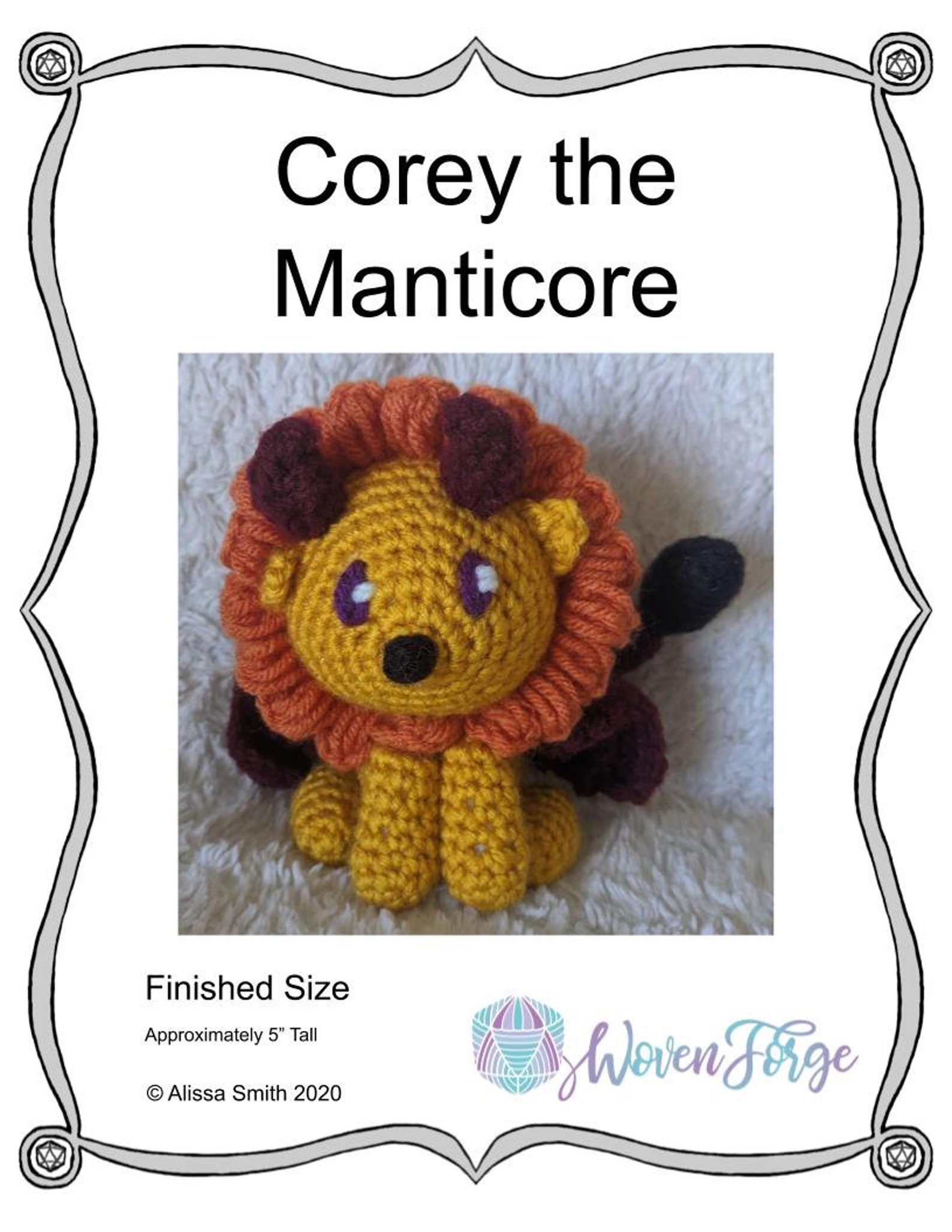 Corey the Manticore | Crochet Amigurumi | Pattern PDF | Monster - Etsy