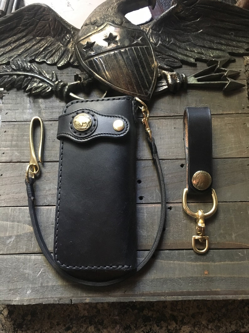 Handmade Leather Long Wallet Biker Wallet Chain Wallet - Etsy