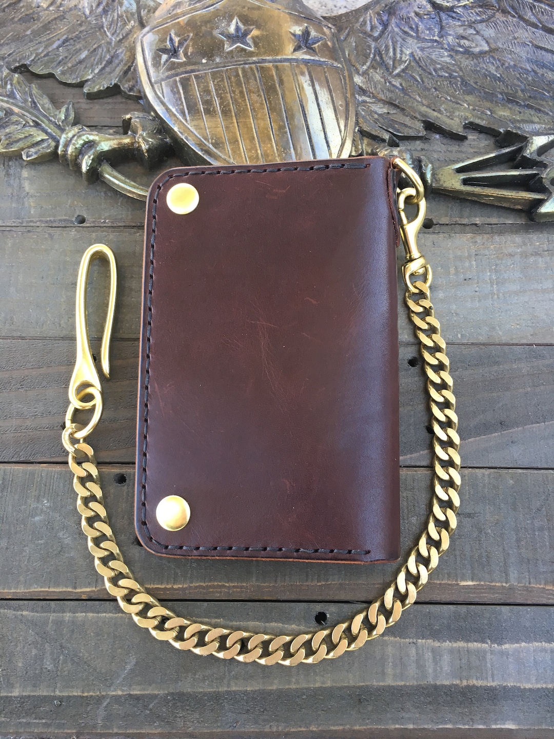 Handmade Biker Wallet Trucker Wallet Chain Wallet (brown) - Etsy