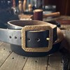 Leather Belt With Double Prong Buckle - Etsy