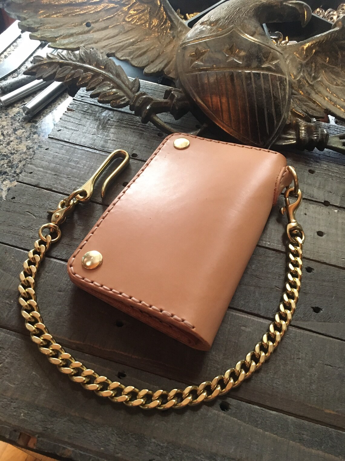 Handmade Biker Wallet Trucker Wallet Chain Wallet (natural) - Etsy