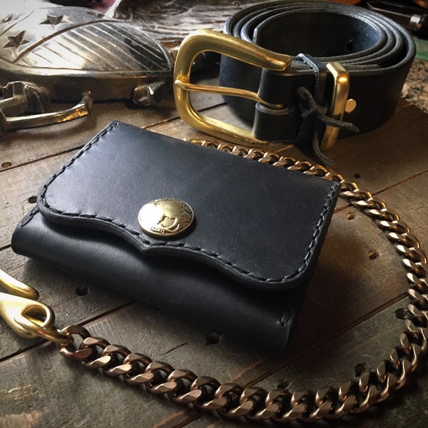 Black Slim Wallet Chain - Etsy