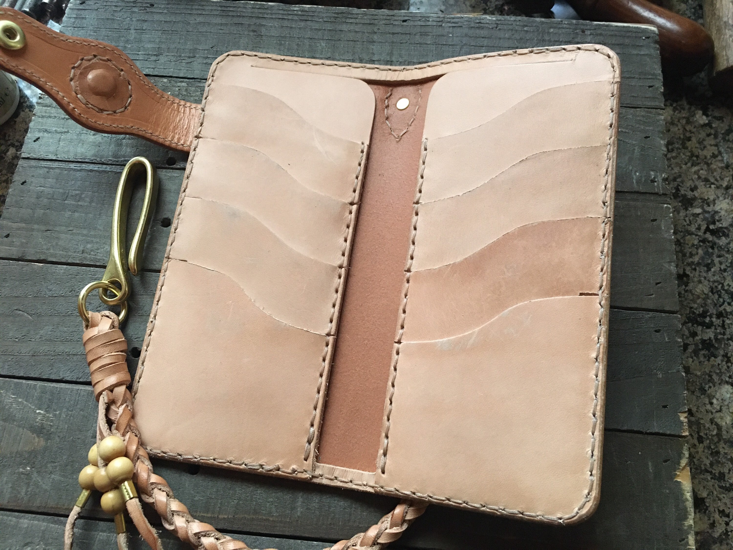 Handmade Leather Long Wallet Biker Wallet Chain Wallet - Etsy