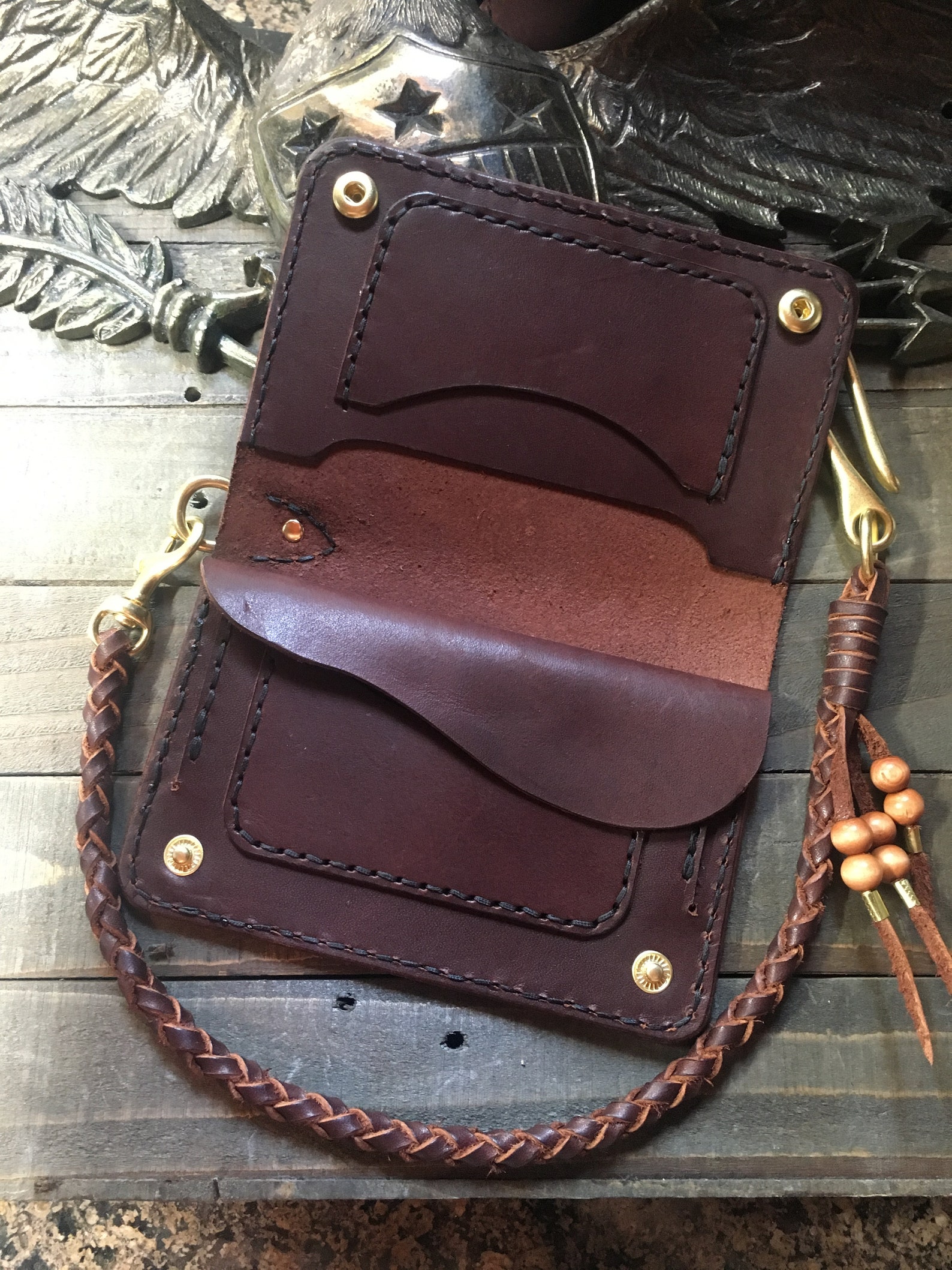 Handmade Biker Wallet Trucker Wallet Chain Wallet (brown) - Etsy