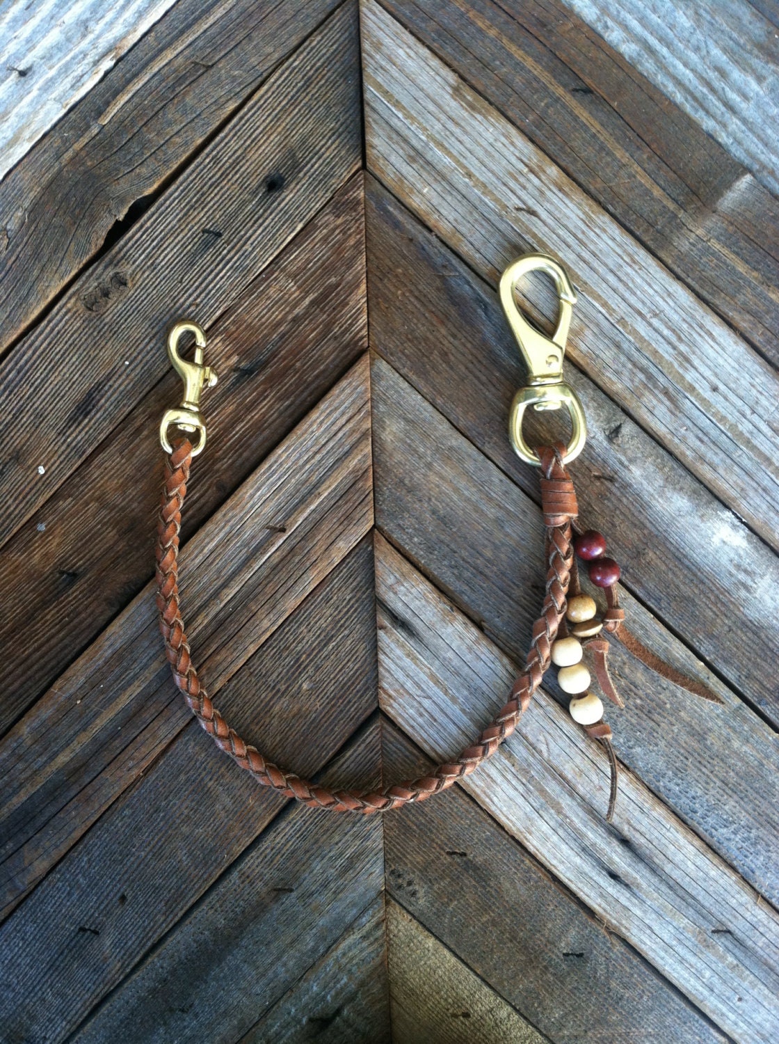 Braided Leather Wallet Chain - Etsy