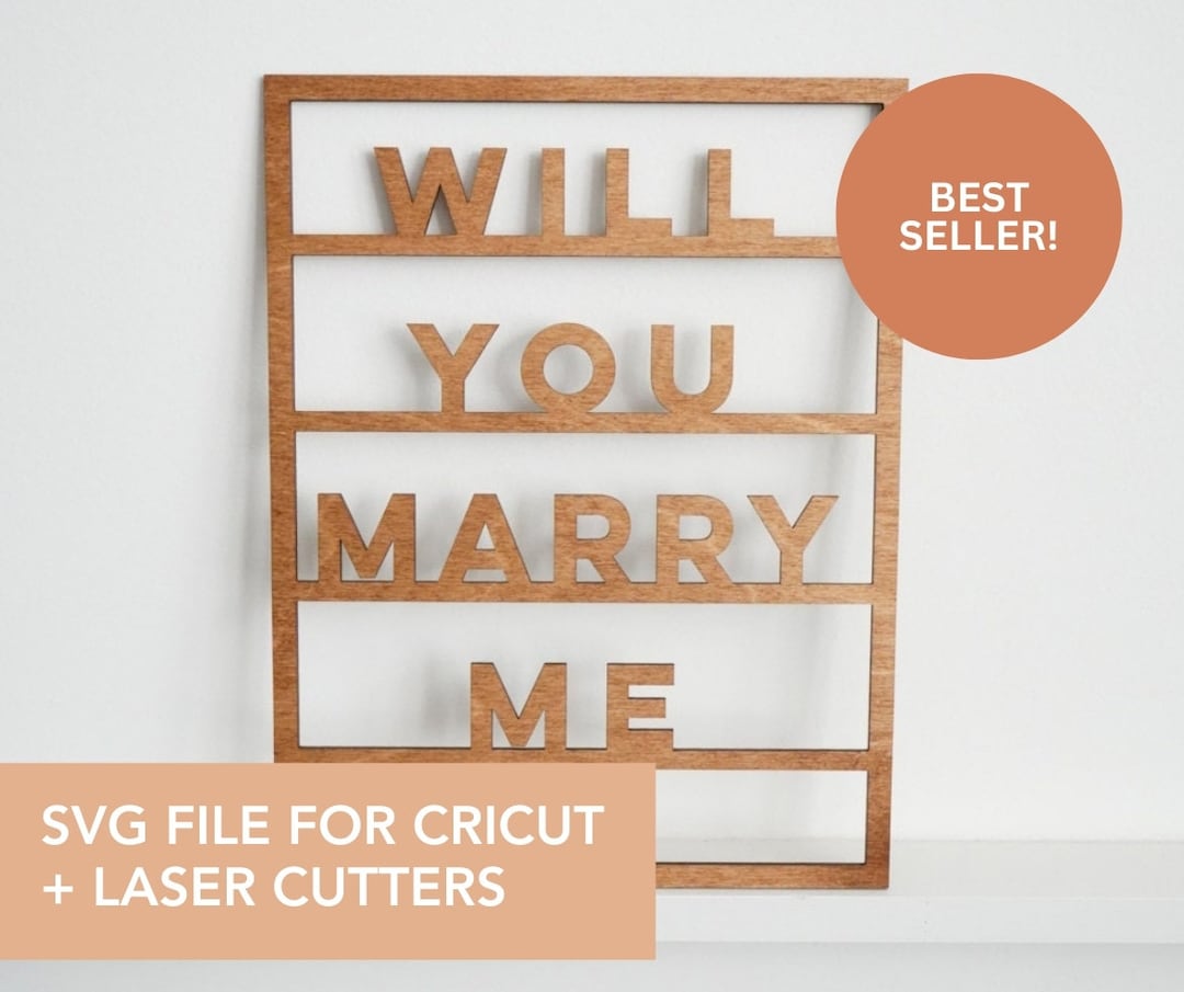 SVG DIGITAL FILE / Will You Marry Me Wooden Home Decor Sign / Wedding ...