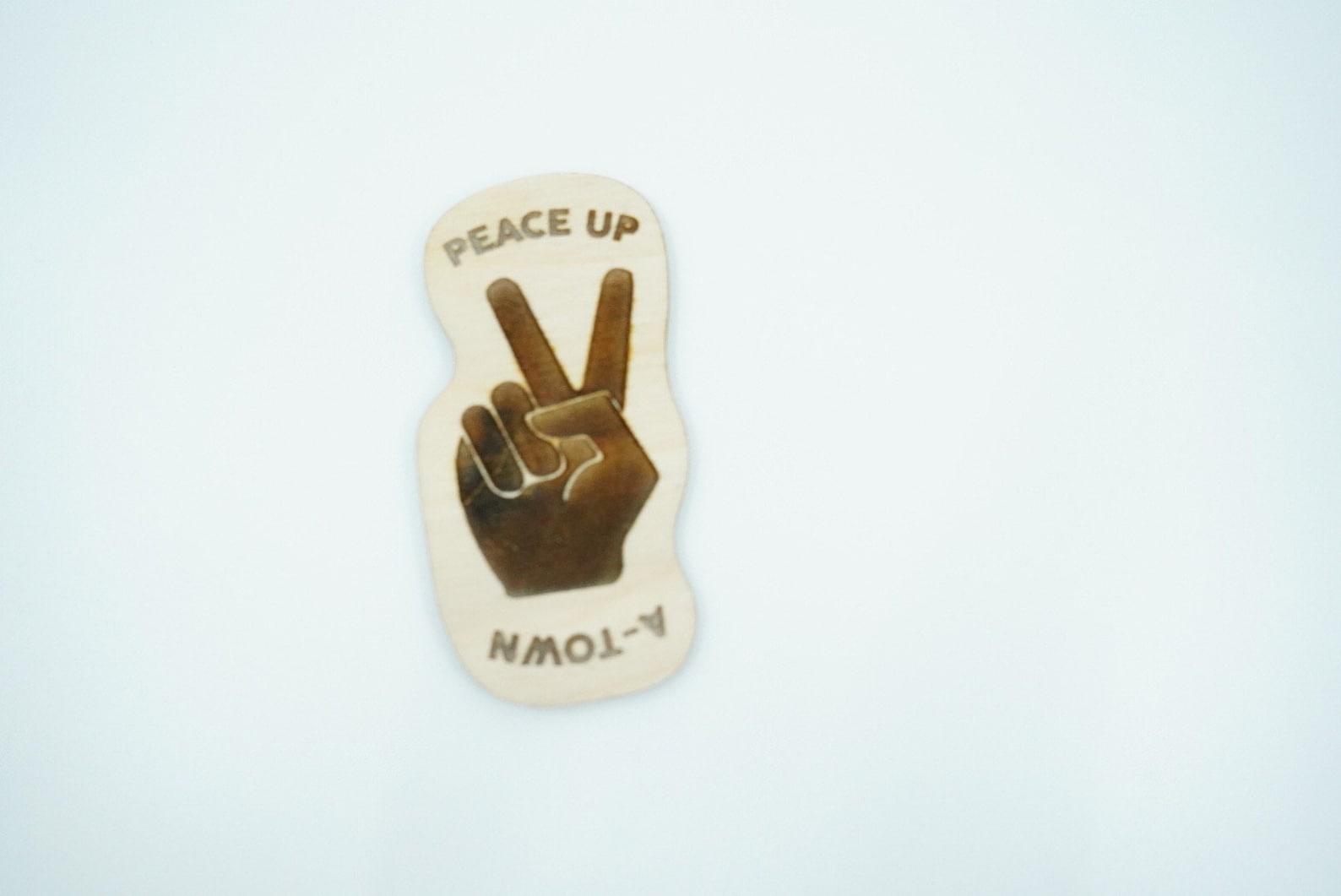 Peace Up A Town Magnet / Handlettered and Engraved Wooden | Etsy
